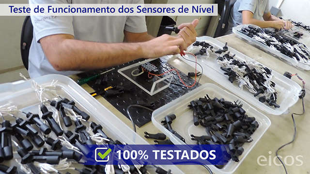 Teste de Funcionamento dos Sensores de Nível Eicos - 100% Testado Teste de Funcionamento dos Sensores de Nível Eicos - 100% Testado